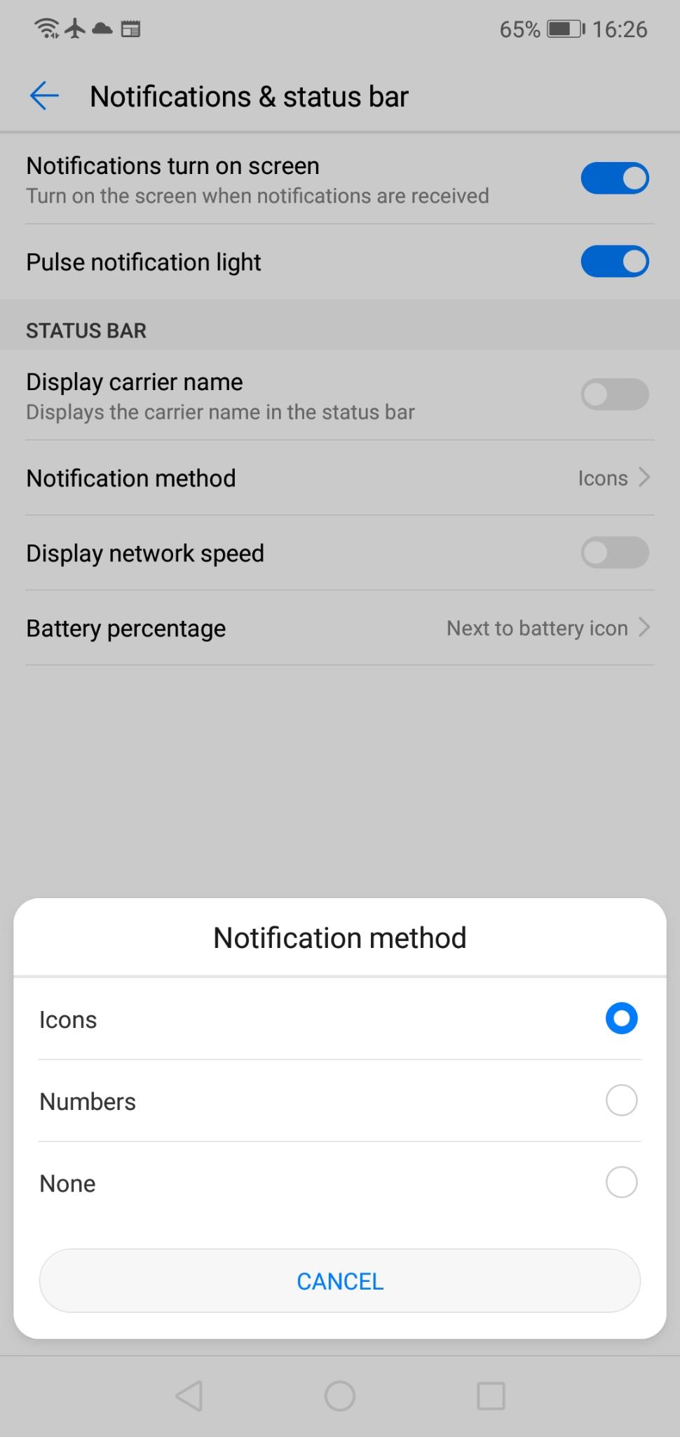 Huawei P20 Lite Notifications – Signal Support