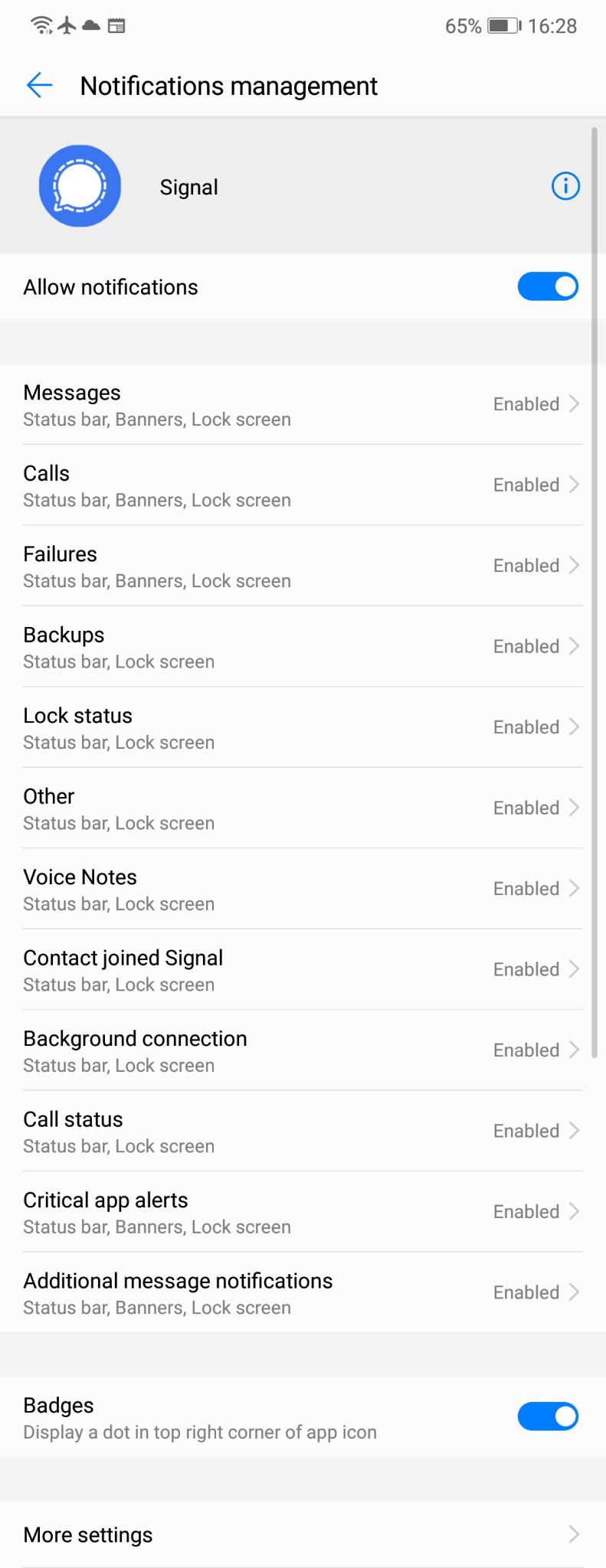 Huawei P20 Lite Notifications – Signal Support