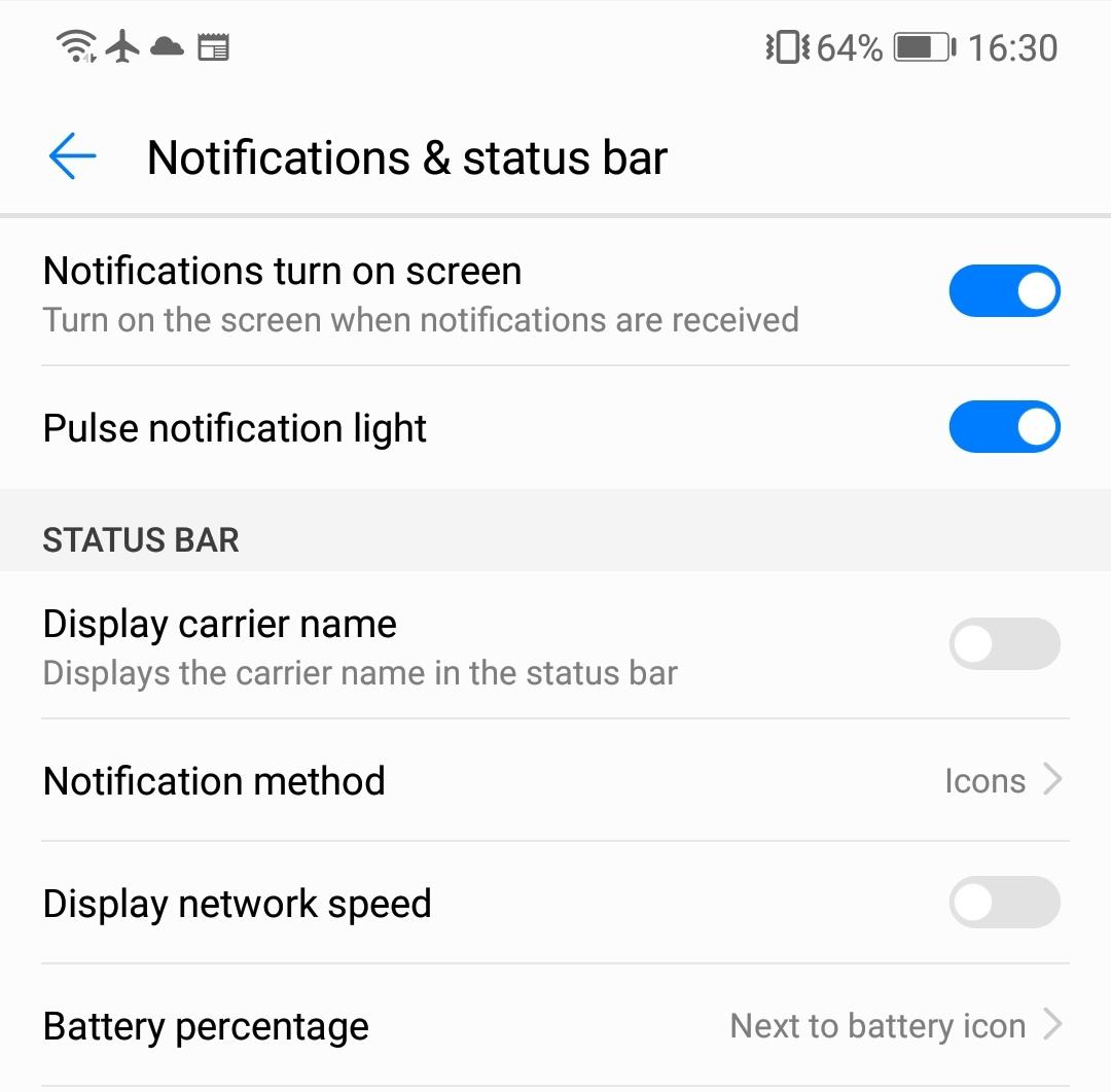 Huawei P20 Lite Notifications – Signal Support